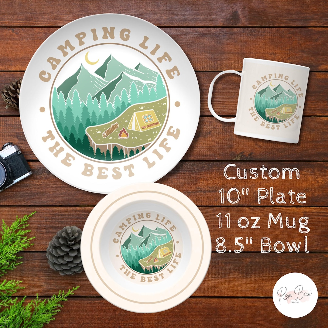 Custom Camping Plate Set for Family Camp Trips, Unbreakable Bpa-free ...