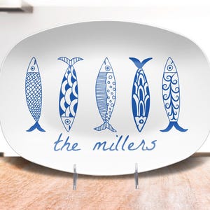 Custom Sardines Family Name Platter, Personalized Fisherman Aesthetic ...