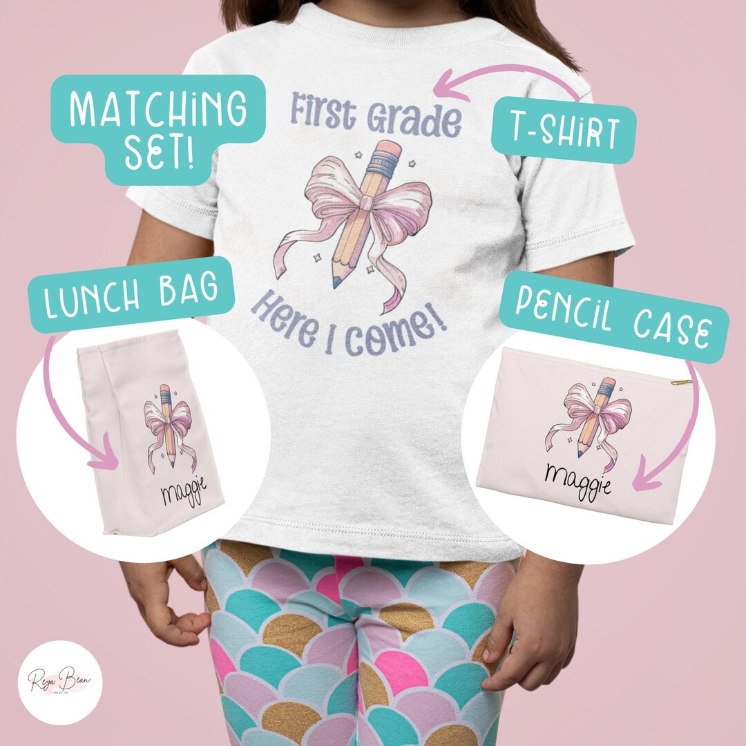 First Grade Back to School Bundle for Her, Coquette Bow Pencil, Kids ...