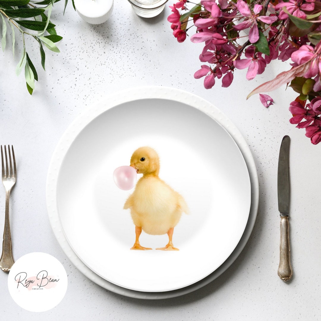 Farm Animals Housewarming Party Plates Gift, Cow Duck Horse Goat Chick ...
