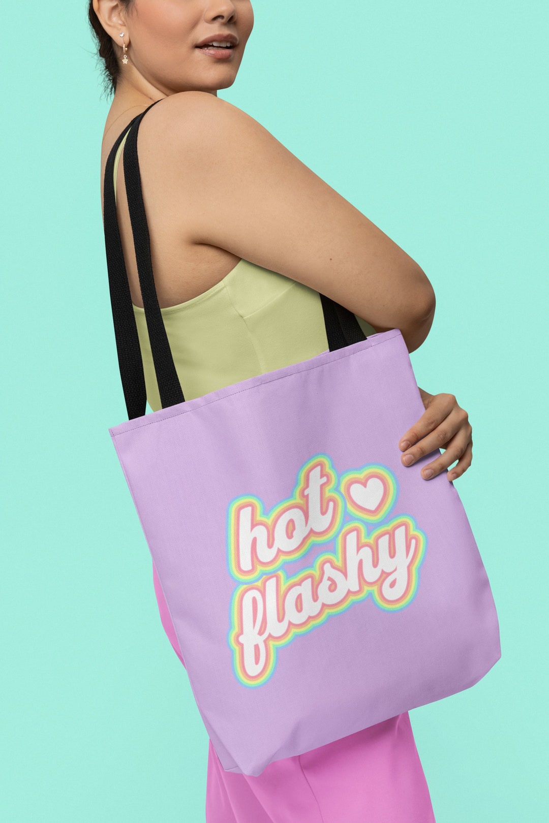 Hot Flashy Canvas Tote Bag Funny, Menopause Humor Cope Perimenopause Gift for Women Hot Flashes ...