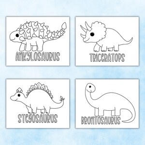 Printable Dinosaur Coloring Page Bundle - 10 Pages - Activity ...