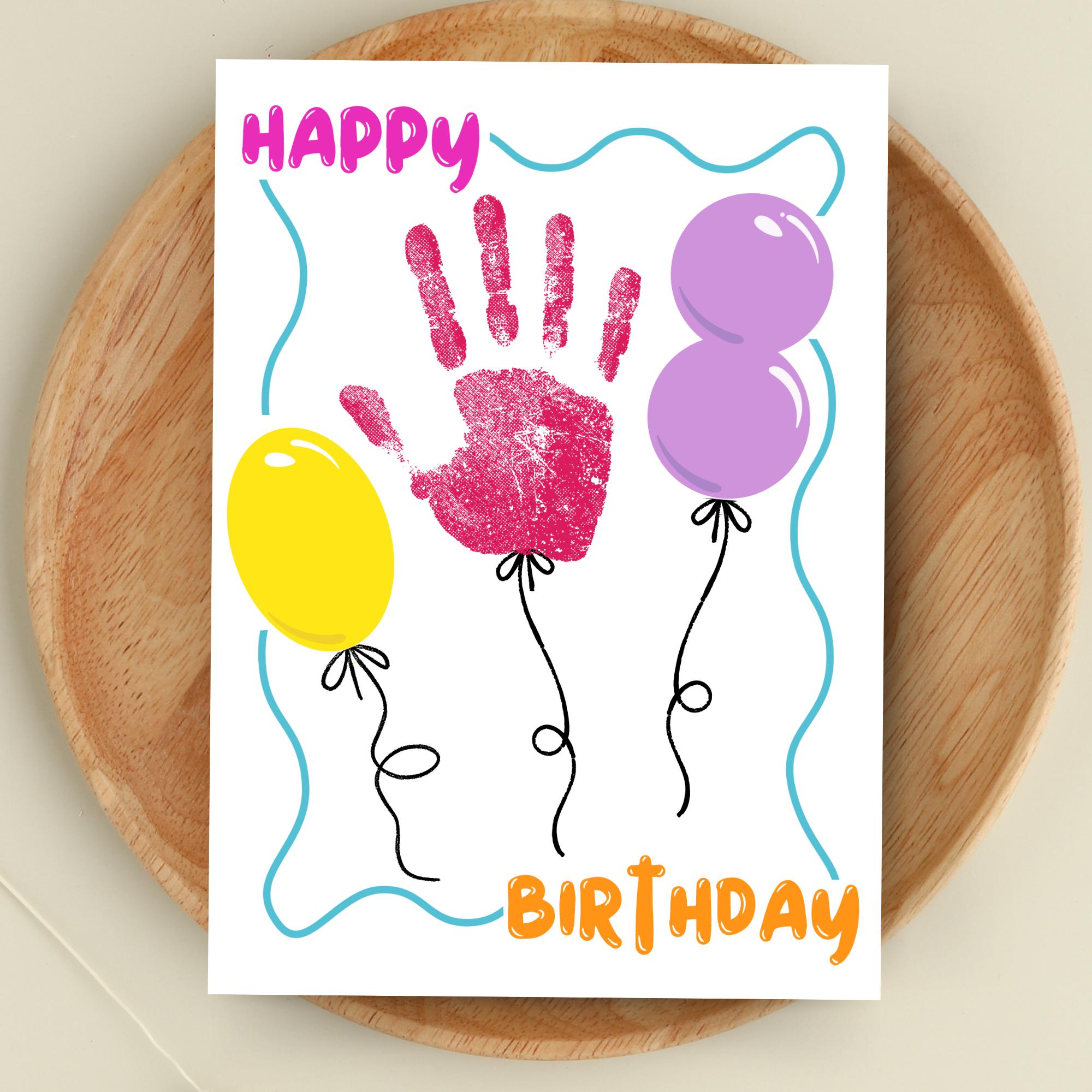 Happy Birthday Handprint Balloons - DIY Personalized Gift From Kids ...