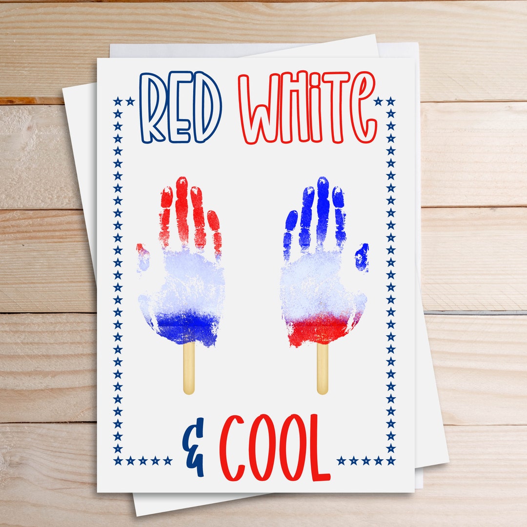 DIY 4th of July Summer Popsicle Handprint Art - Red, White & Cool ...