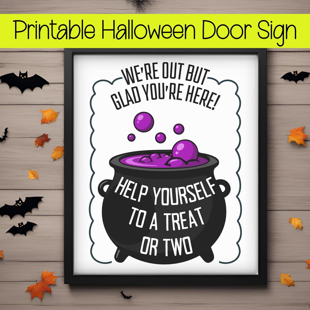 Halloween Trick or Treat Printable Door Sign: Please Take One Candy ...