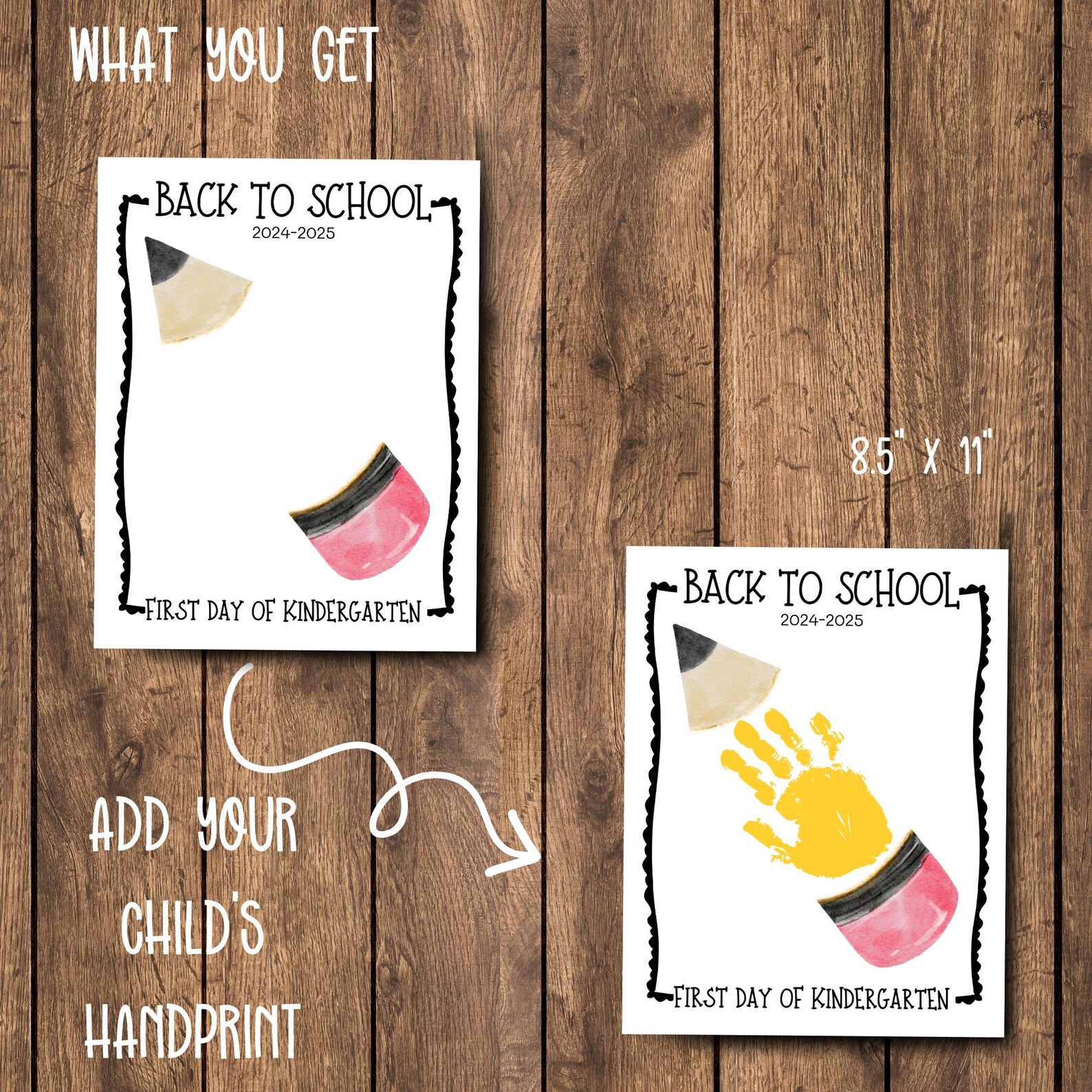 First Day of Kindergarten - Back to School Pencil Art - DIY Kids Craft ...