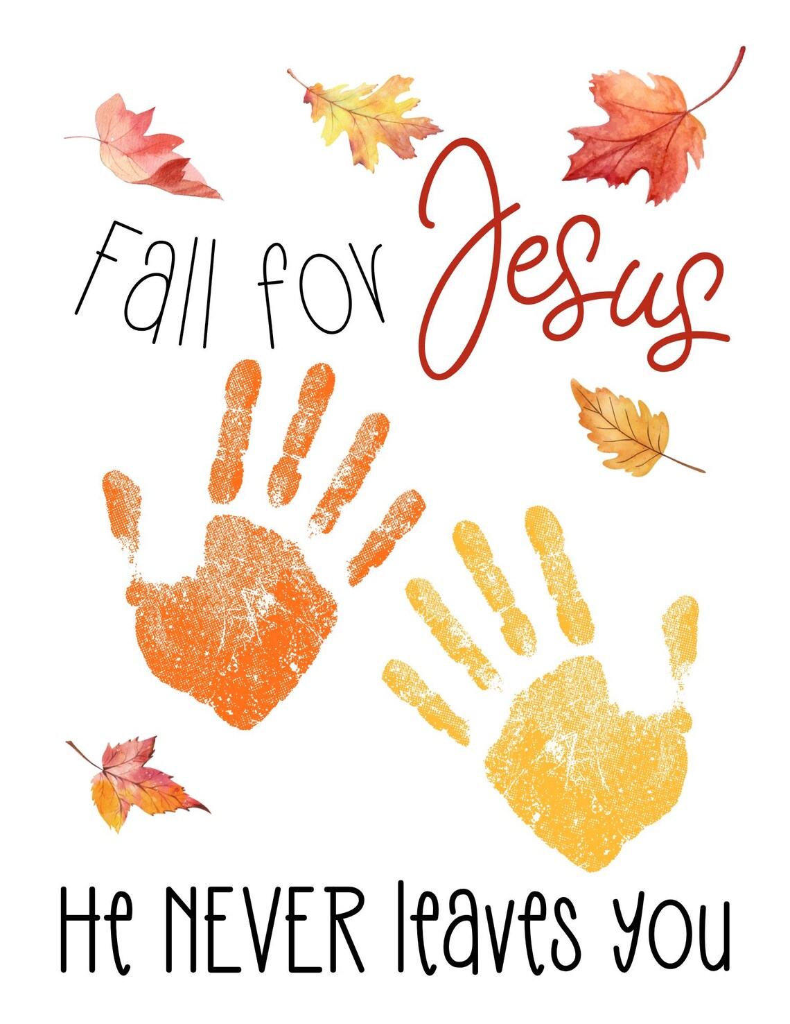 DIY Fall for Jesus Handprint Art - Autumn Printable - Fall Leaves - Kid ...