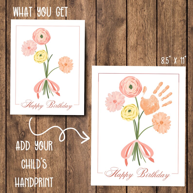 Happy Birthday Flowers Handprint Art - Kids Craft - Daycare Activity ...