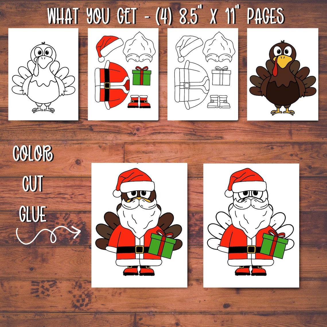Turkey Disguise Printable - Santa Costume - Thanksgiving School Craft ...