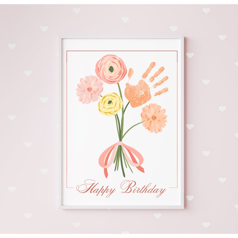 Happy Birthday Flowers Handprint Art - Kids Craft - Daycare Activity ...