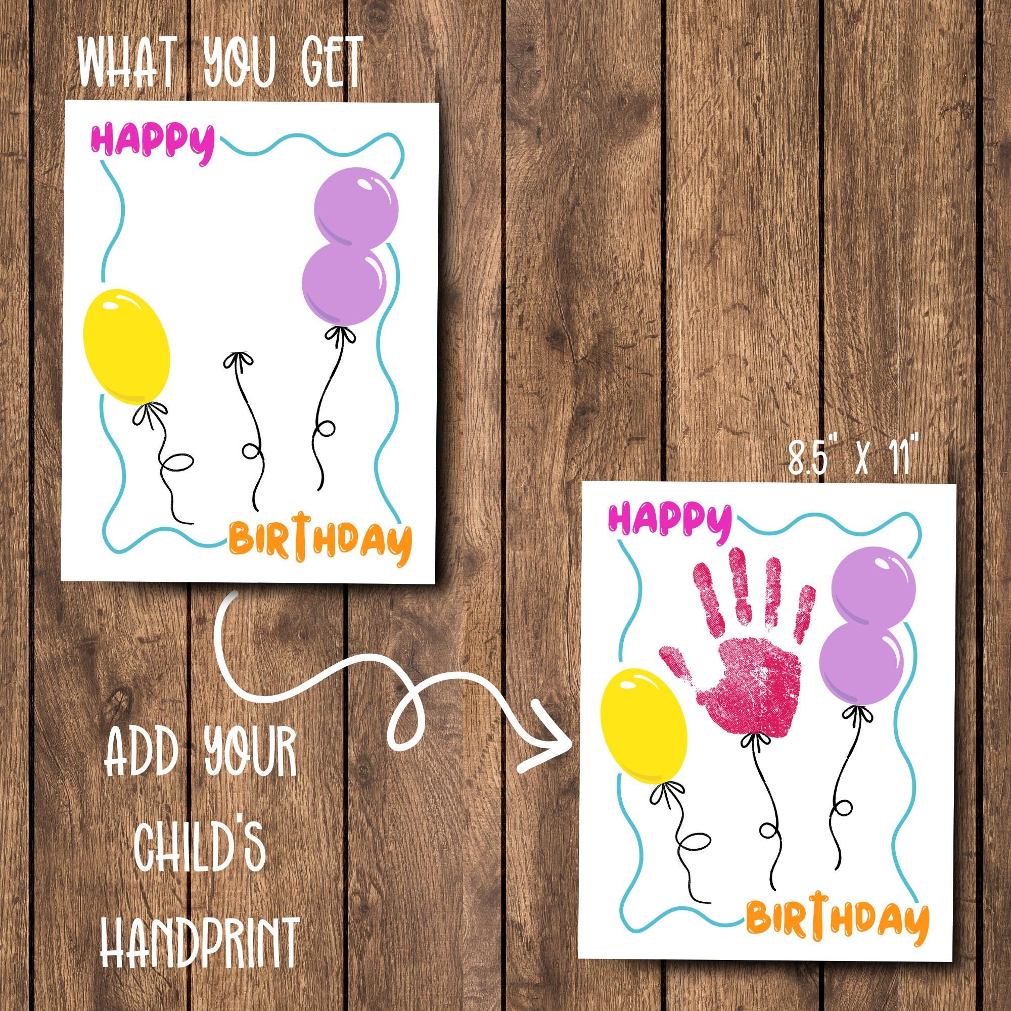 Happy Birthday Handprint Balloons - DIY Personalized Gift From Kids ...