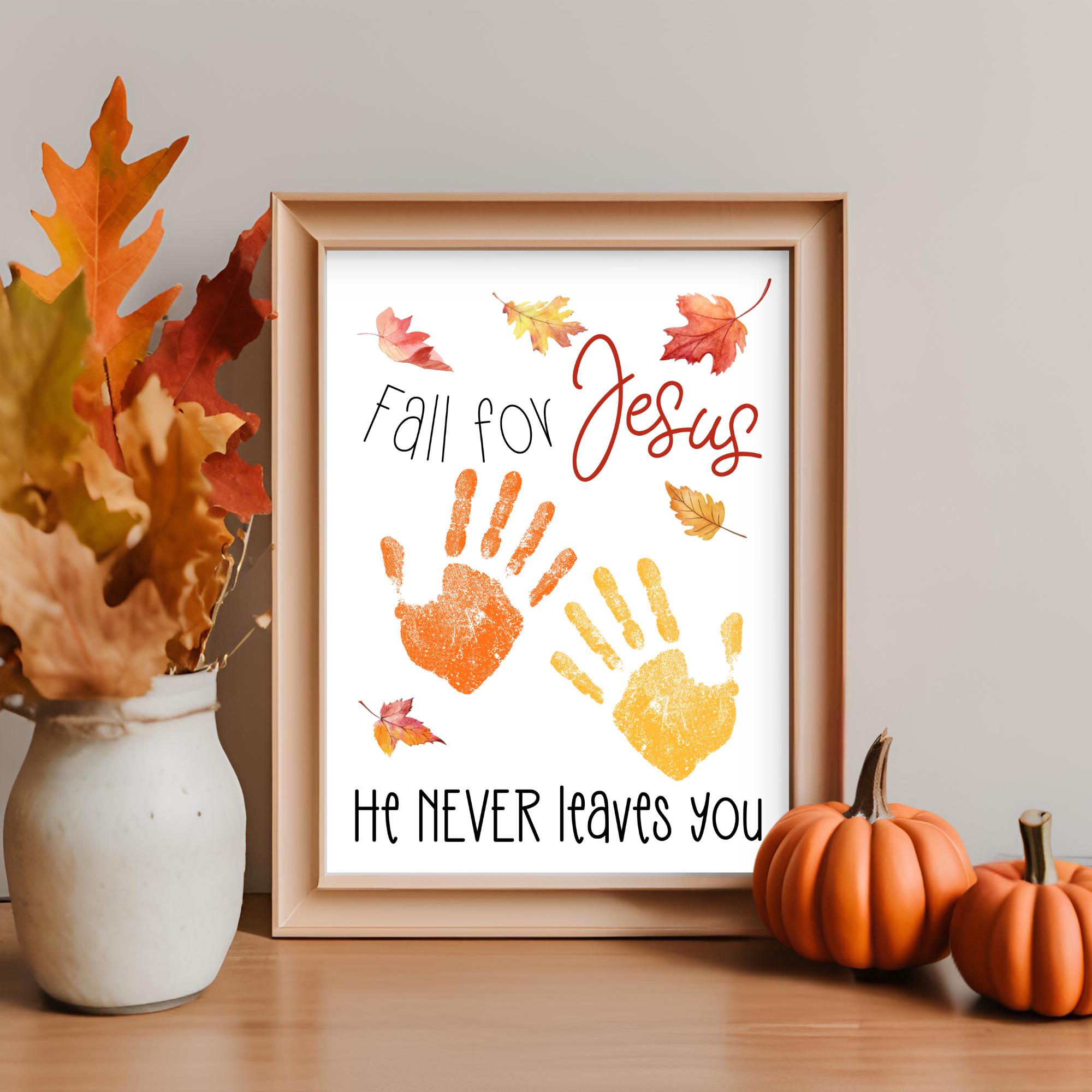DIY Fall for Jesus Handprint Art - Autumn Printable - Fall Leaves - Kid ...