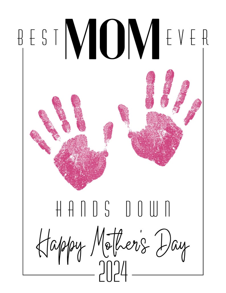 Mother's Day Handprint Art Kids Craft Daycare Activity Best Mom Ever 8 ...