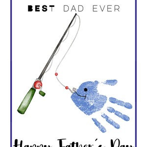 DIY Father's Day Handprint Art - Kids Craft - Fishing Dad - Best Dad ...