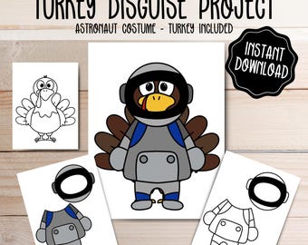 Turkey Disguise Printable - Police Costume - Thanksgiving School Craft ...
