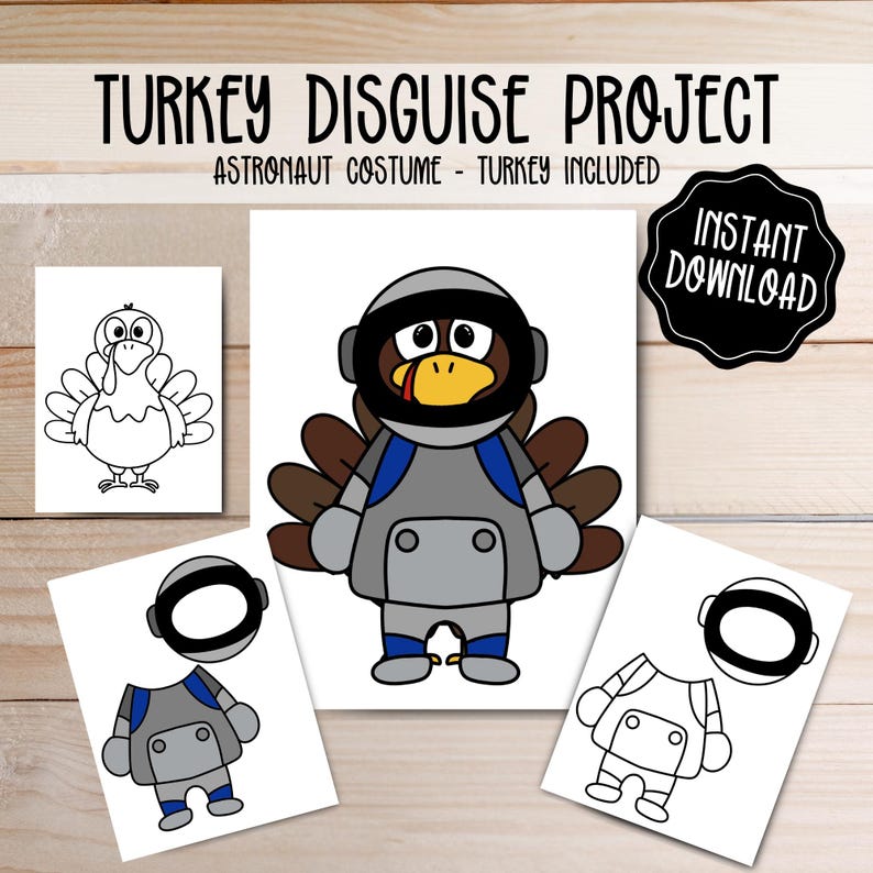 Turkey Disguise – Astronaut Thanksgiving Craft (printable PDF) - Etsy