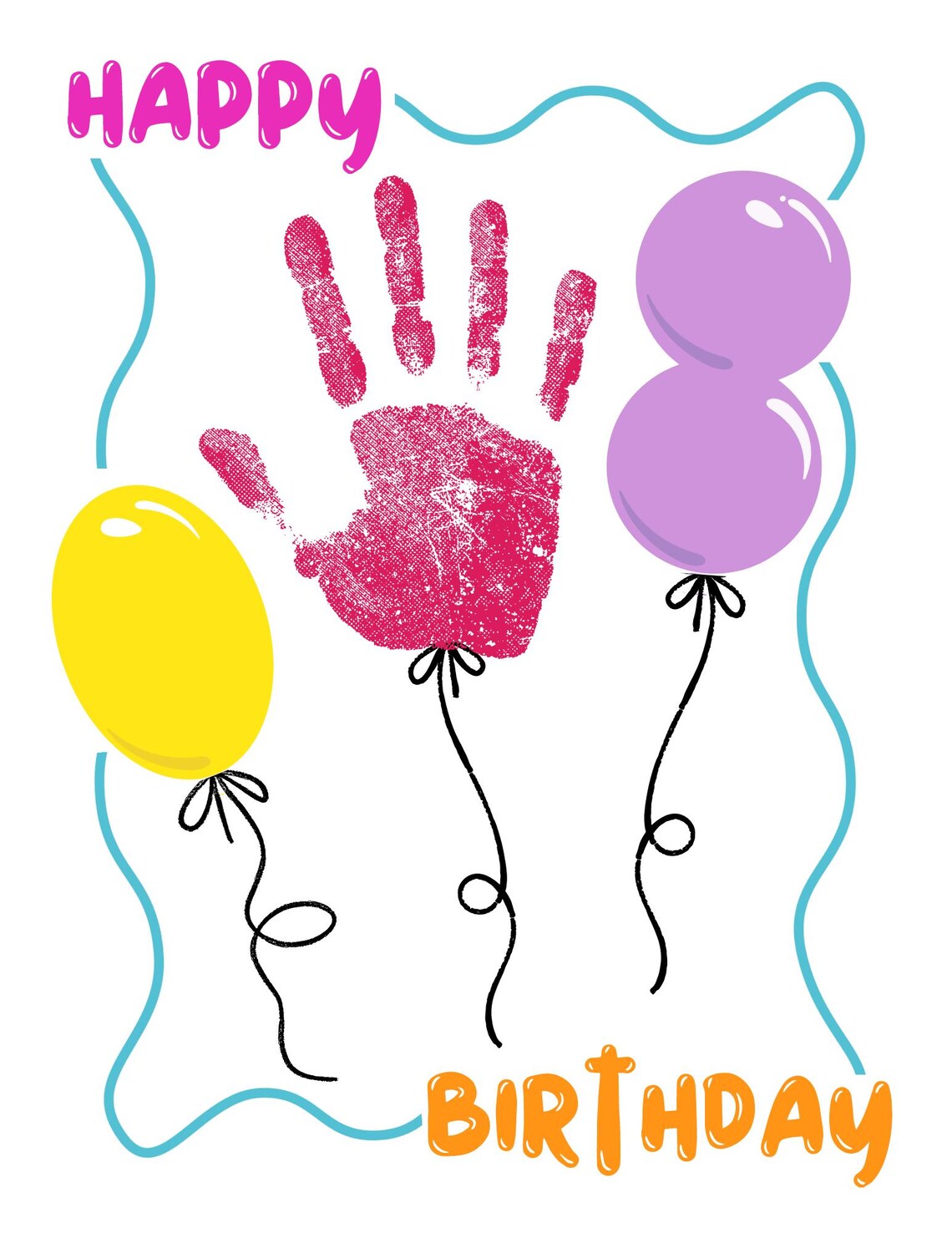Happy Birthday Handprint Balloons - DIY Personalized Gift From Kids ...