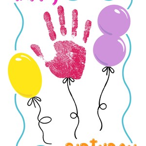 Happy Birthday Handprint Balloons - DIY Personalized Gift From Kids ...