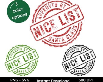 Santa Claus Approved Nice List Stamp PNG Official Seal North Pole ...