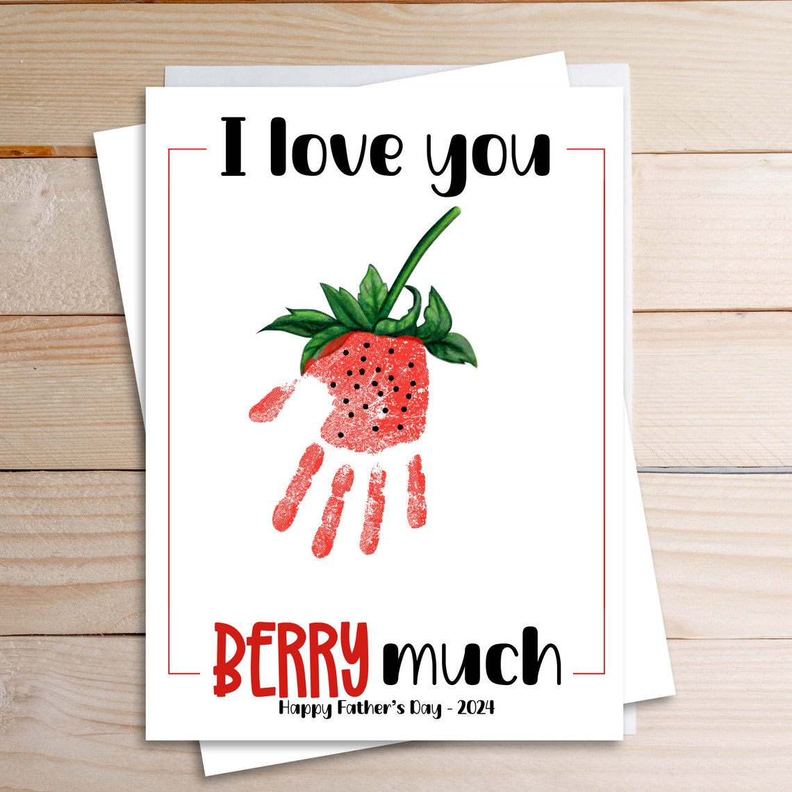 DIY Strawberry Handprint Art Kids Craft Activity Love You Berry Much 8 ...