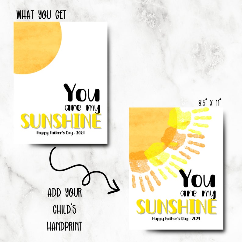 Father's Day Summer Sunshine Handprint Art Kids Craft DIY Activity You ...