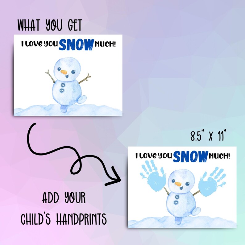 Winter Handprint Craft for Kids - I Love You Snow Much - Printable Kids ...