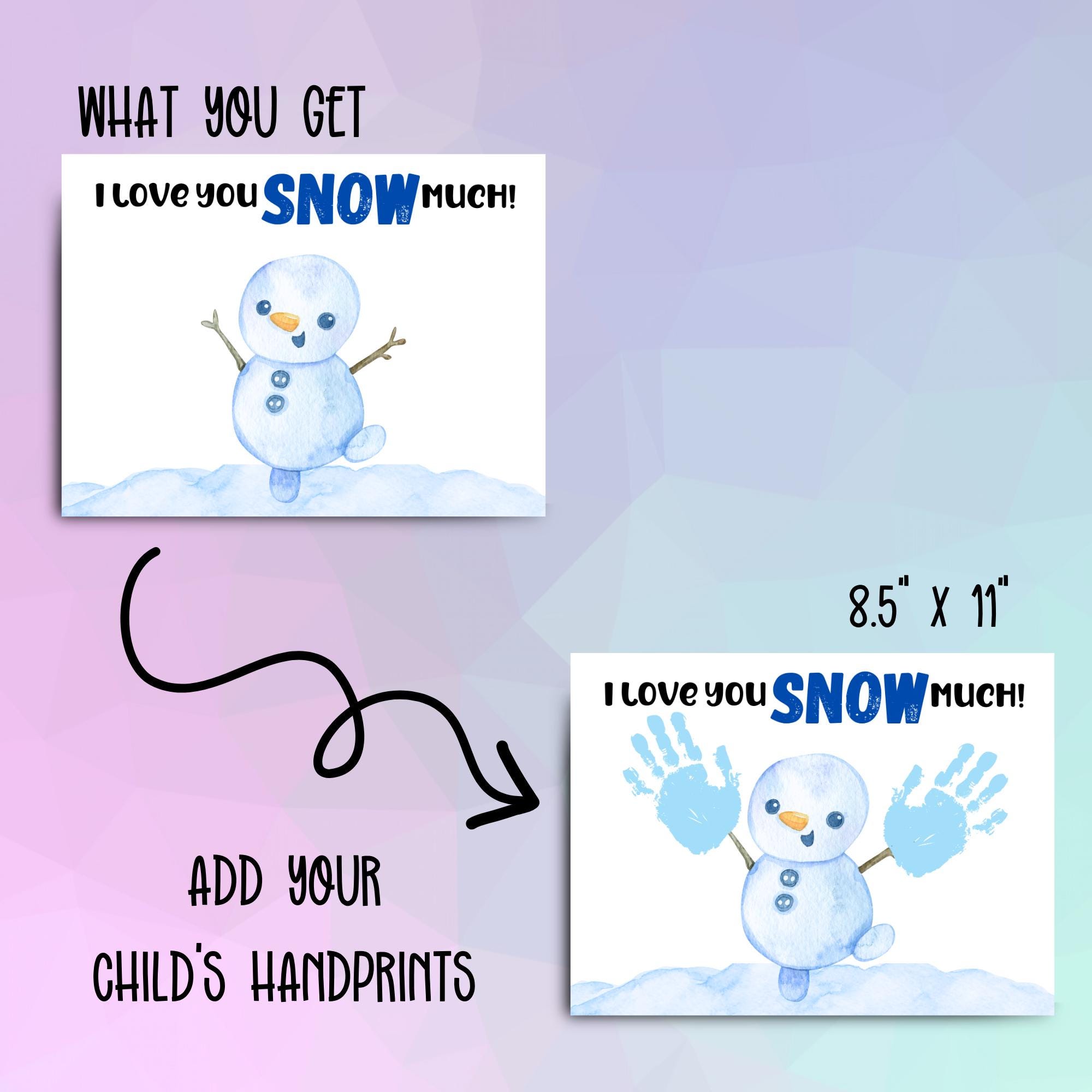 Winter Handprint Craft for Kids - I Love You Snow Much - Printable Kids ...