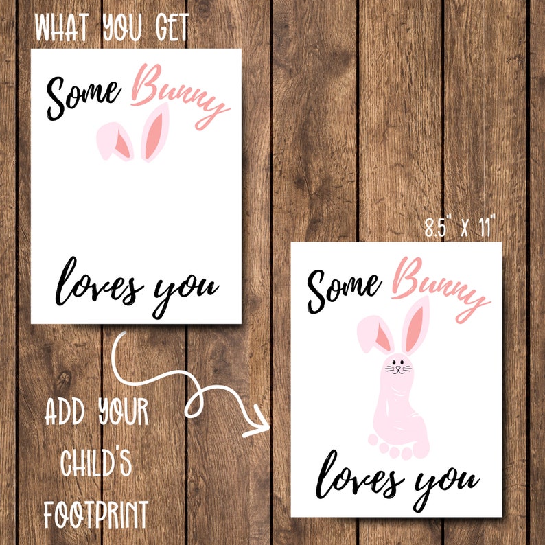 Printable Easter Bunny Footprint Art - Instant Download PDF - Daycare ...