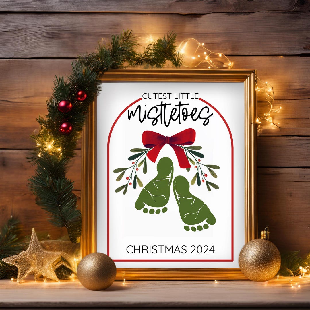 DIY Printable Christmas Art - Cutest Little Mistletoes Footprint ...