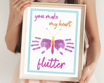 Butterfly Printable Handprint Craft | Spring Handprint Art | Kids DIY ...