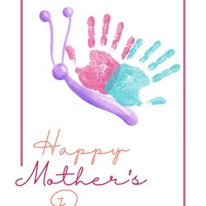 Mother's Day Butterfly Handprint Art - Kids Craft - Daycare, Preschool ...
