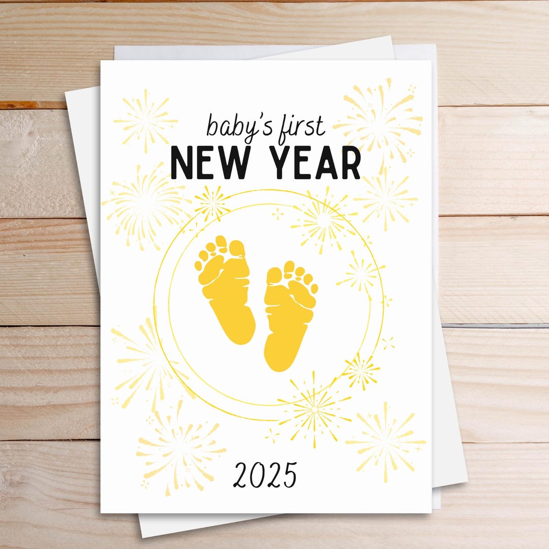 Baby's First New Year's Footprint Craft for Kids - 2025 Printable Kids ...