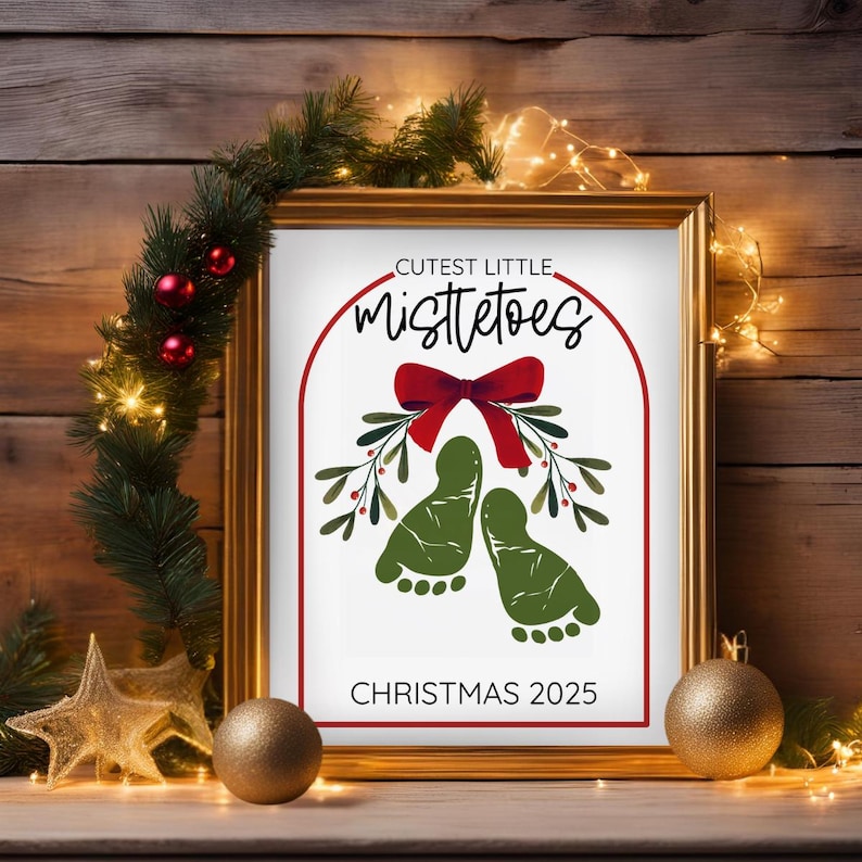 DIY Printable Christmas Footprint Project - Cutest Little Mistletoes ...