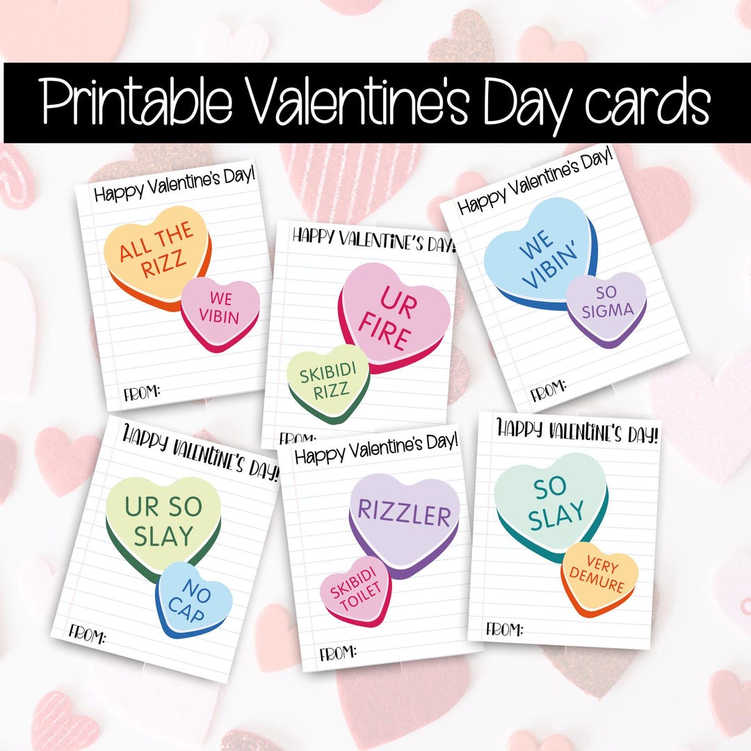 Gen Z Slang Valentine's Day Cards - Tween Teen Funny Valentine ...