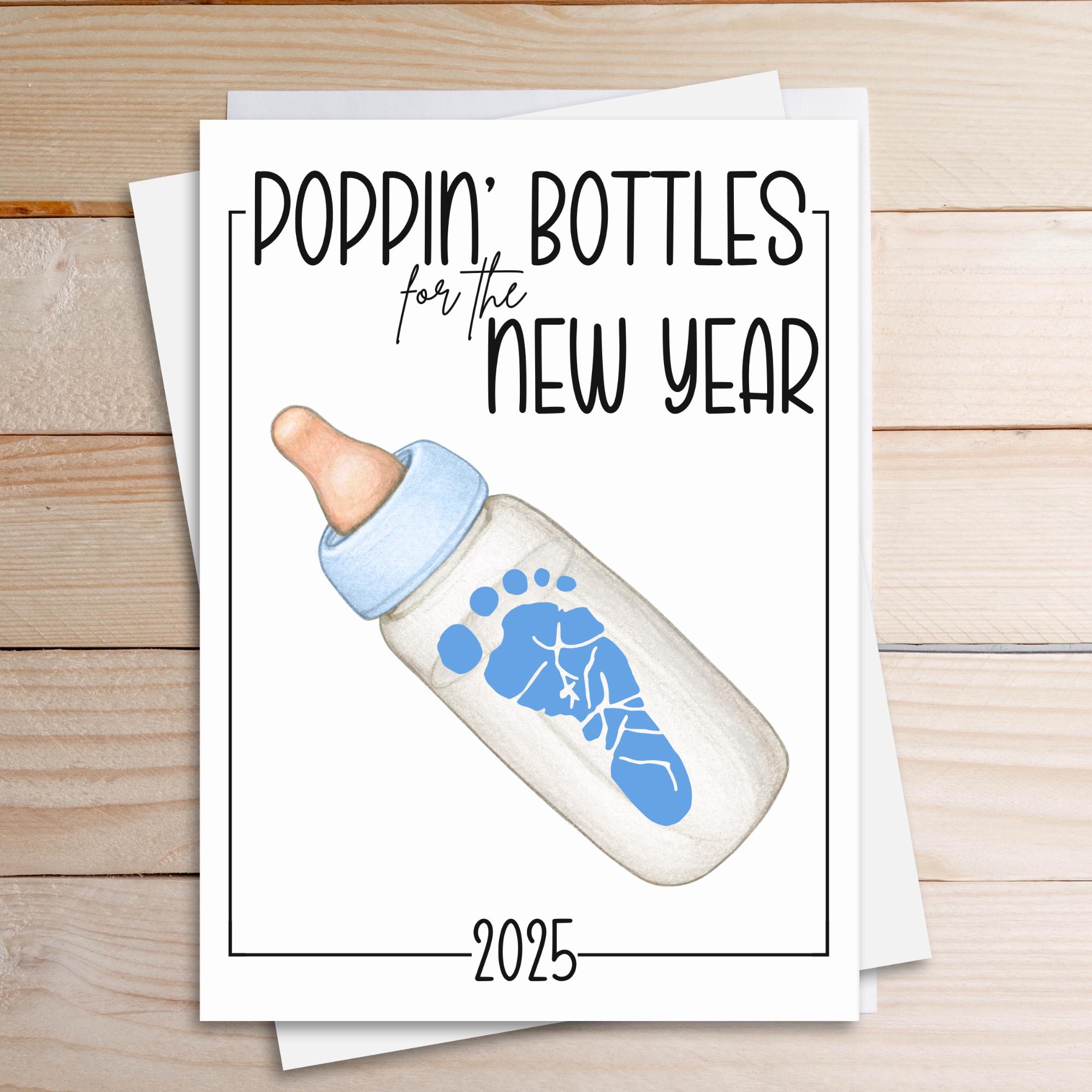 New Year's Footprint Craft for Kids - Poppin' Bottle for the New Year ...
