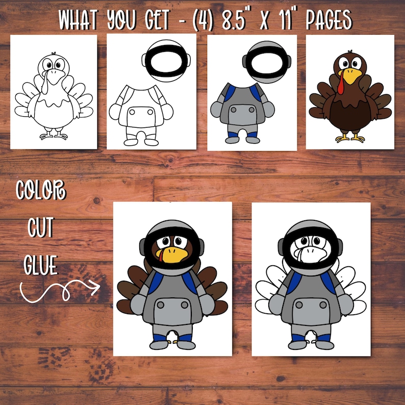 Turkey Disguise – Astronaut Thanksgiving Craft (printable PDF) - Etsy