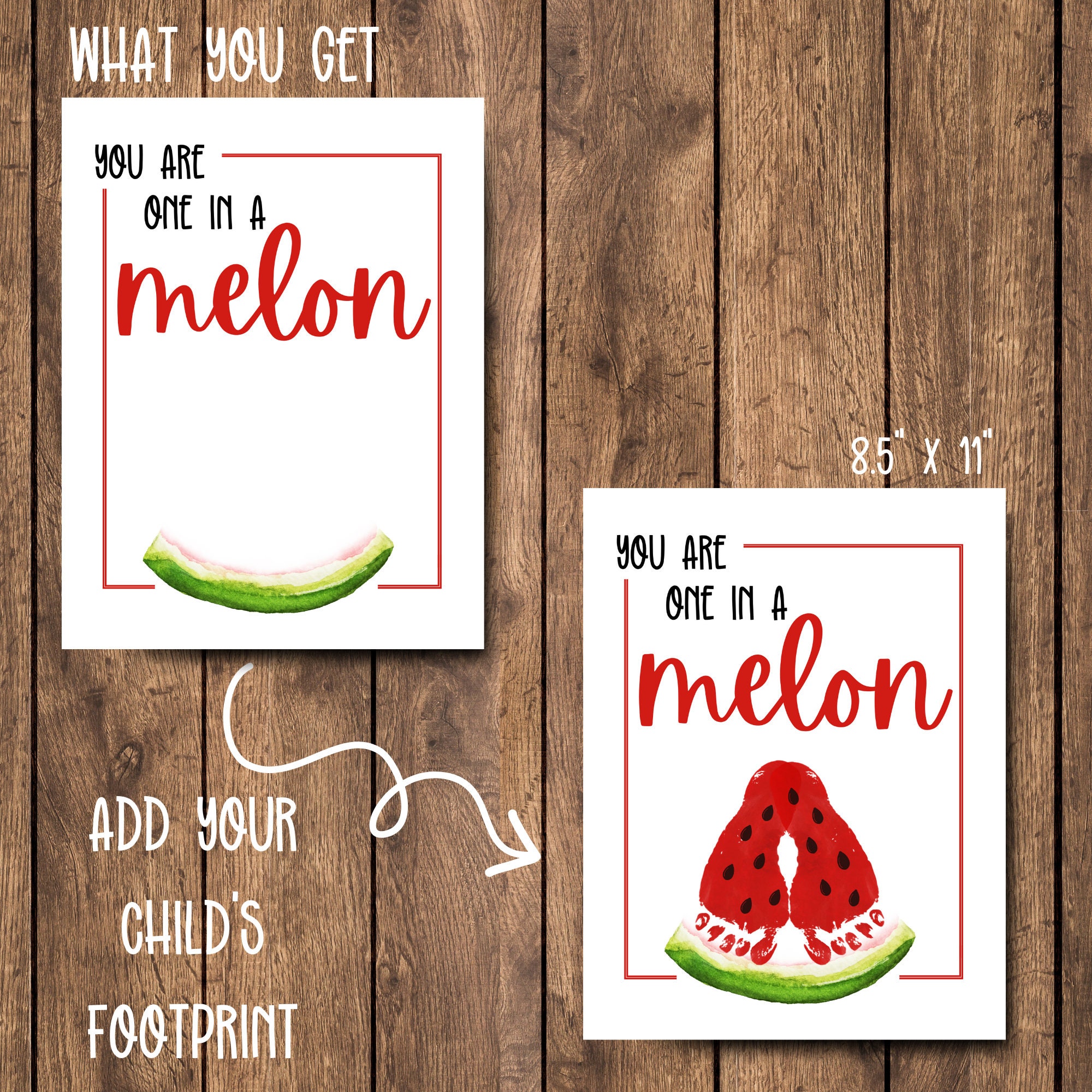 Watermelon Footprint Art - DIY Kids Craft Activity - One in a Melon - 8 ...