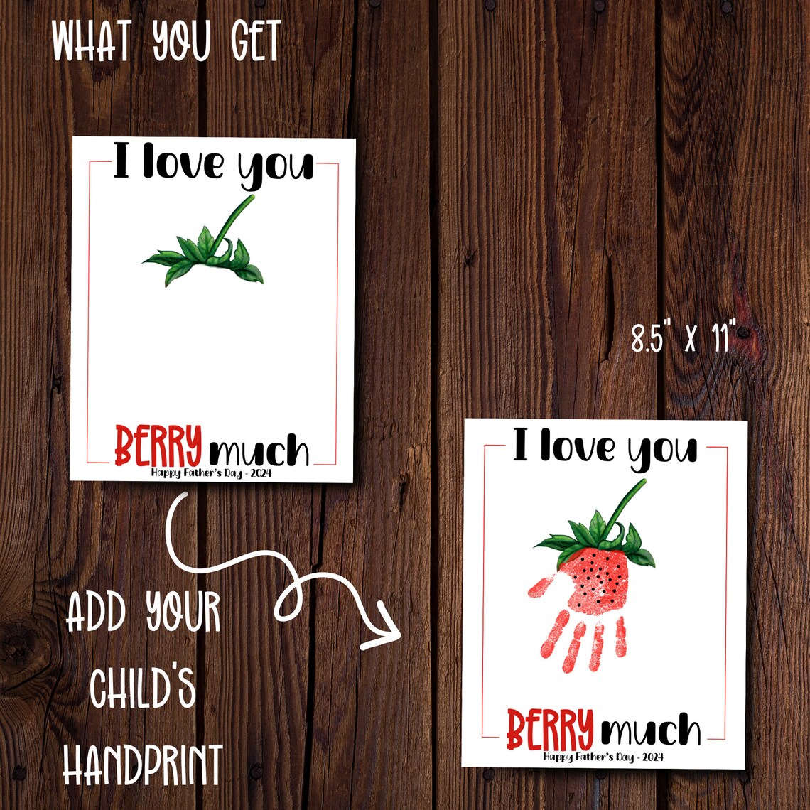 DIY Strawberry Handprint Art Kids Craft Activity Love You Berry Much 8 ...