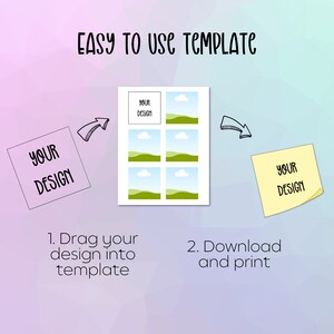 Sticky Note Printable Template: 3x3, Canva Drag & Drop (digital ...