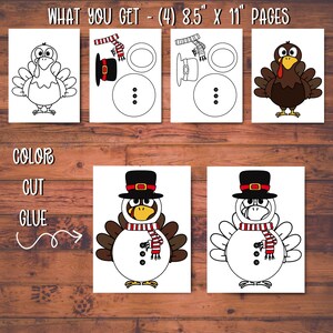 Turkey Disguise Printable - Snowman Costume - Thanksgiving School Craft ...