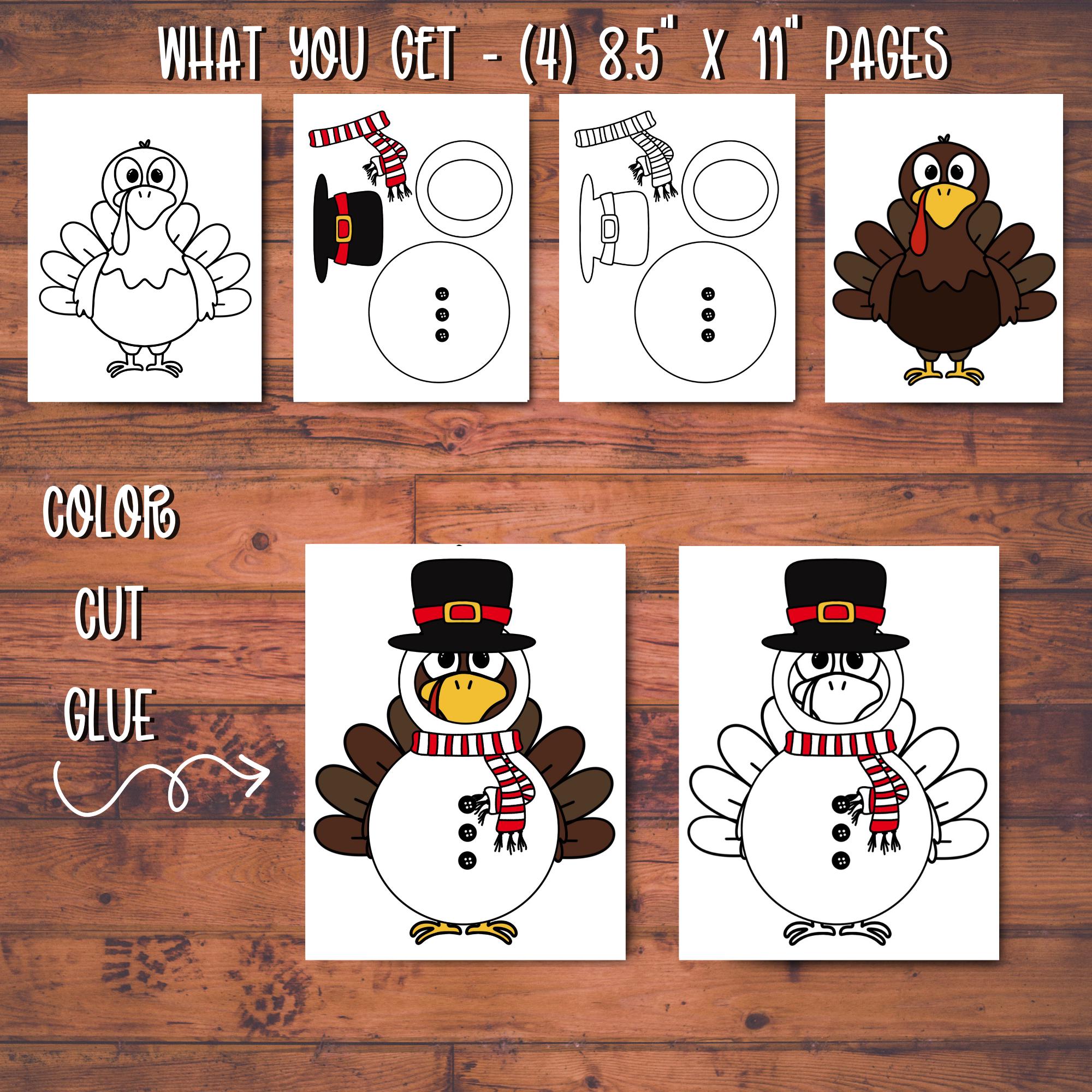 Turkey Disguise Printable - Snowman Costume - Thanksgiving School Craft ...