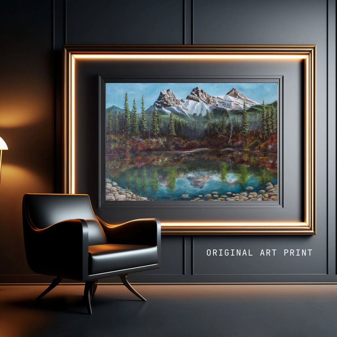 Three Sisters Art Print. Mountain Wall Art, Canvas Print of Original ...