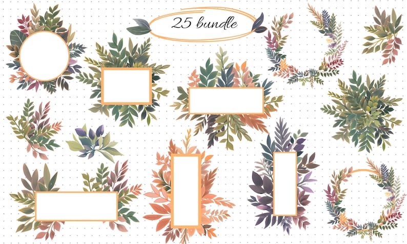 Watercolor Botanical Clipart, Clipart, Watercolor, Botanical, PDF ...