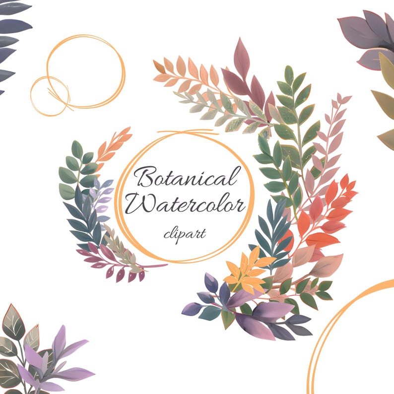 Watercolor Botanical Clipart, Clipart, Watercolor, Botanical, PDF ...