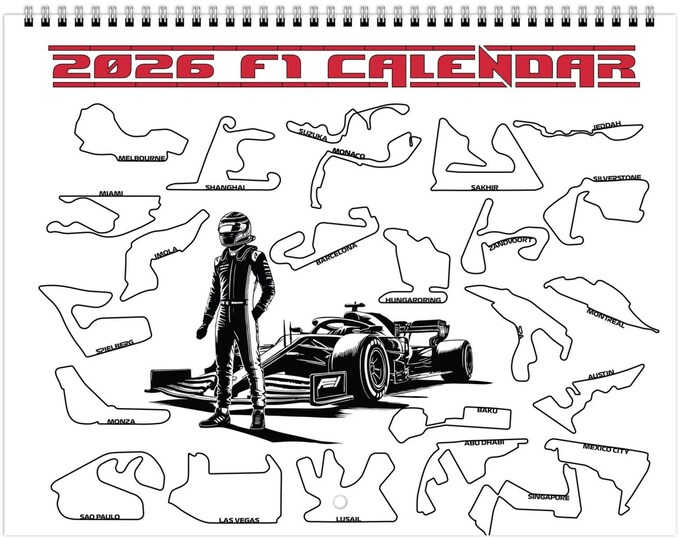 F1 2026 Map - Formula One Map - F1 Gift , Race Track Map , Driving Map ...