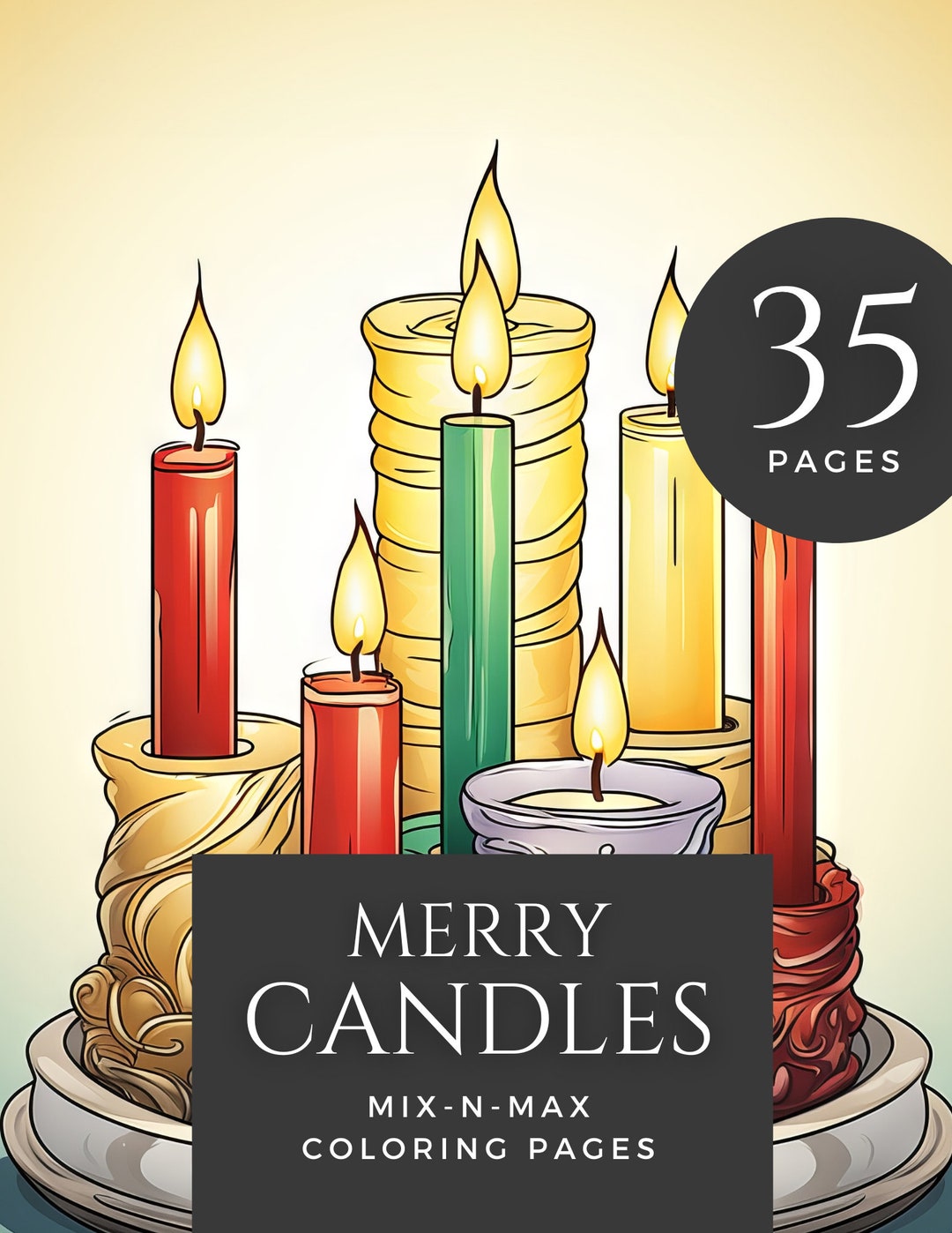 Candle Coloring Pages, Printable Coloring, Coloring Sheets, Instant ...