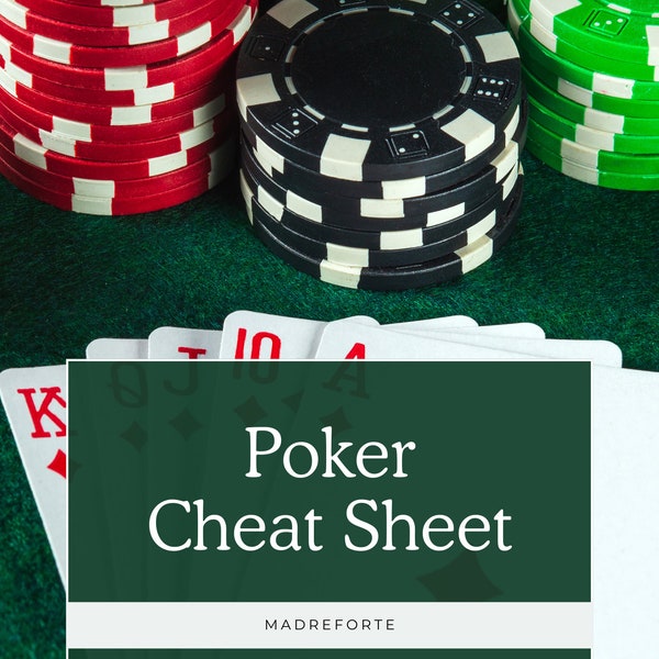 Poker Cheat Sheet Printable - Etsy