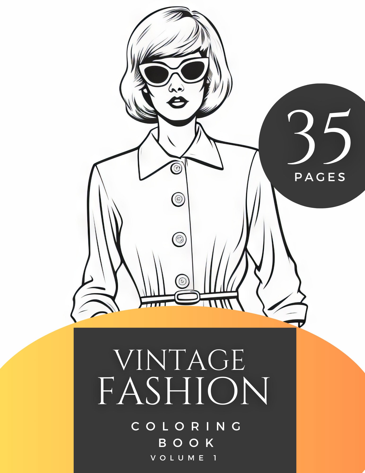 Vintage Fashion Digital Printable Coloring Sheets Downloadable Coloring ...