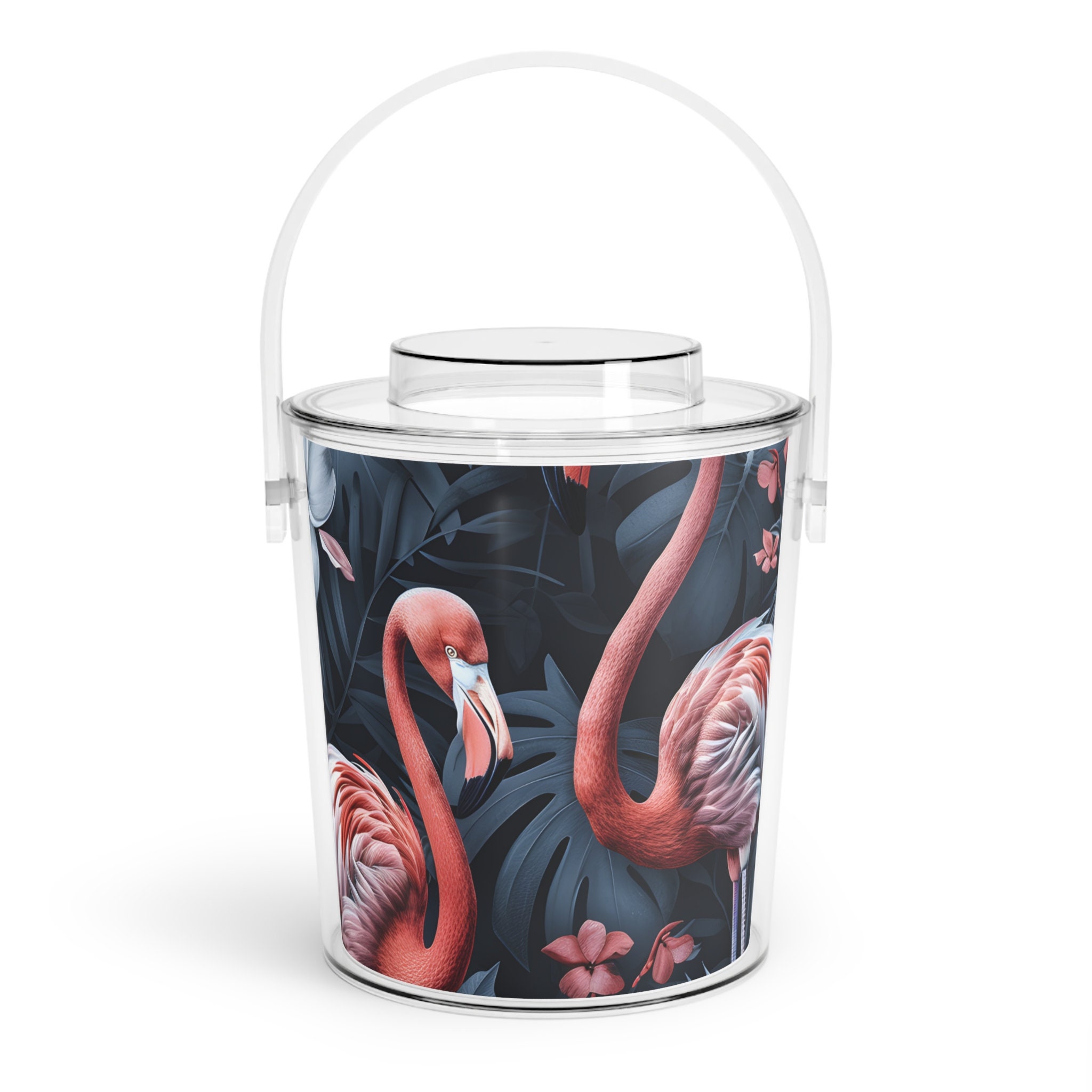 Tropical Flamingo Aesthetic Design Summer Ice Bucket With Tongs - Etsy