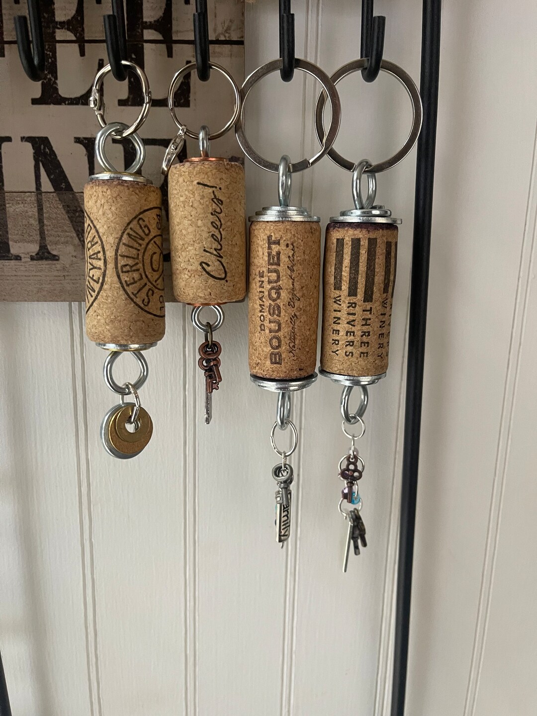 Wine Cork Keychains-with Charms - Etsy